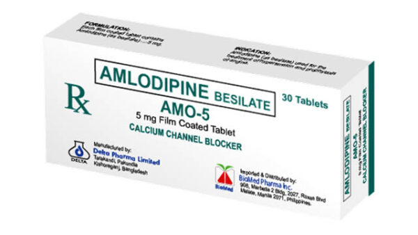 AMO 5 Tablet (Amlodipine 5 mg), 30's - Biomed Pharma Inc