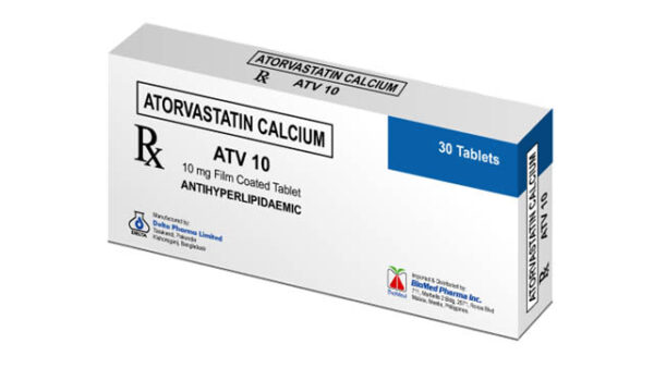 ATV 10 Tablet (Atorvastatin 10 mg), 30's - Biomed Pharma Inc