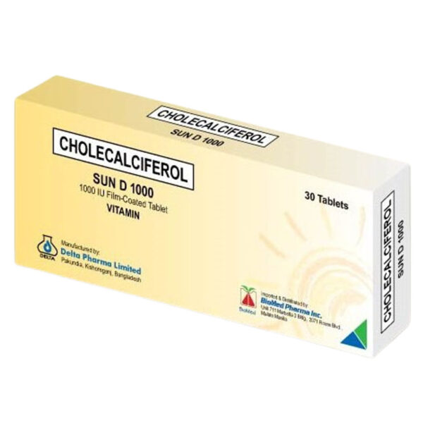 SUN D 1000 Tablet (Cholecalciferol 1000 IU), 30's - Biomed Pharma Inc